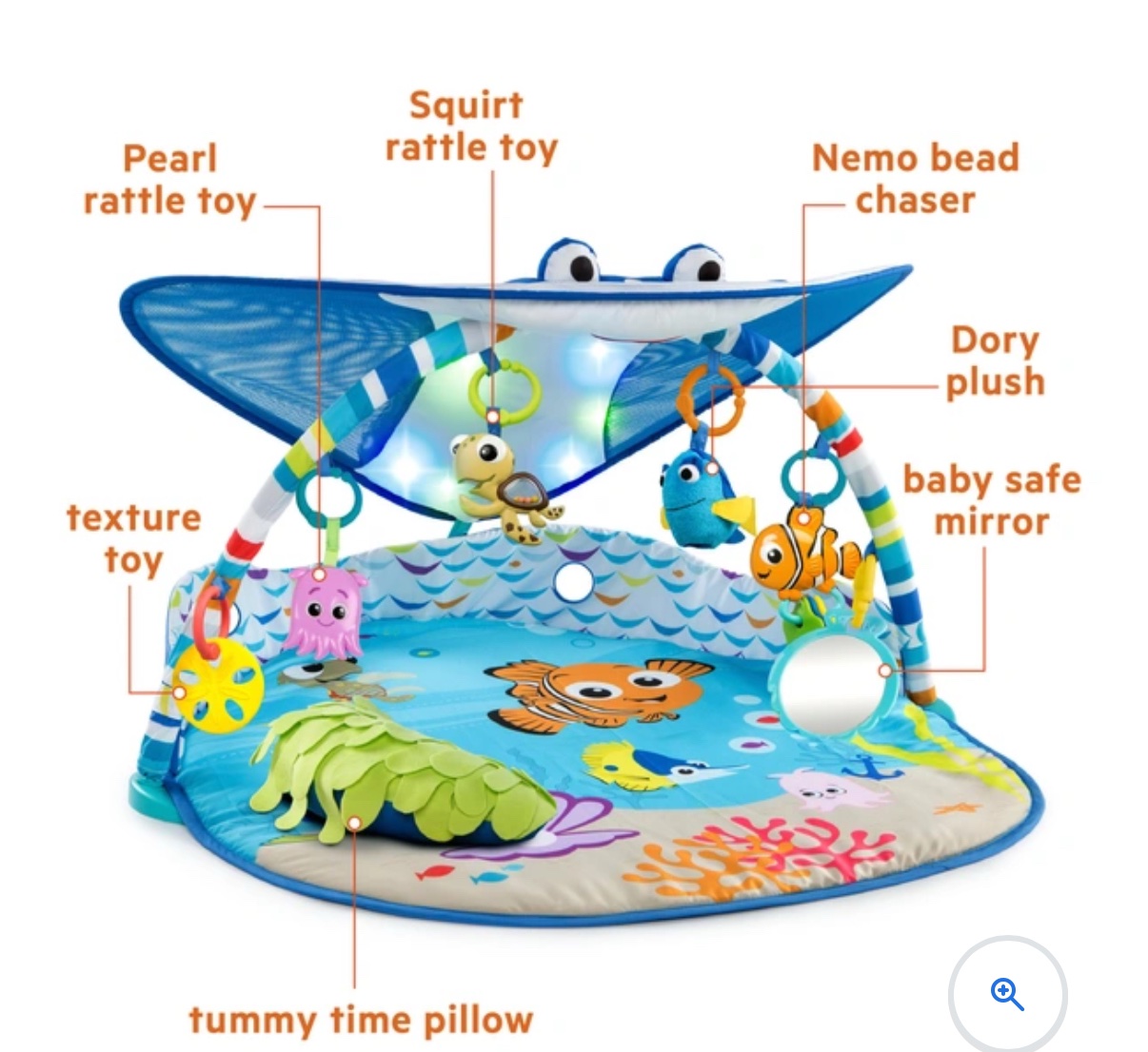 NEW Bright Starts Disney Baby FINDING NEMO Mr. Ray Ocean Lights & Music ...